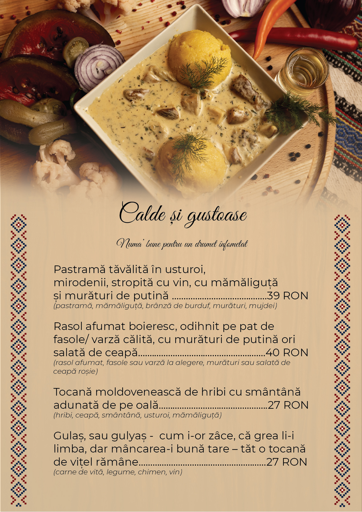 La Boieru meniu | Restaurant traditional romanesc Falticeni